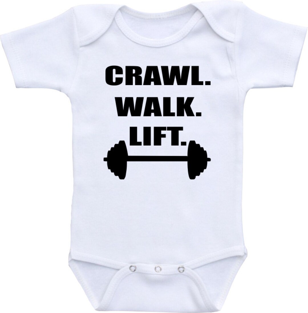 Crawl Walk Lift Work Out Onesie® Gerber Onesie® Bodysuit Cute Baby ...
