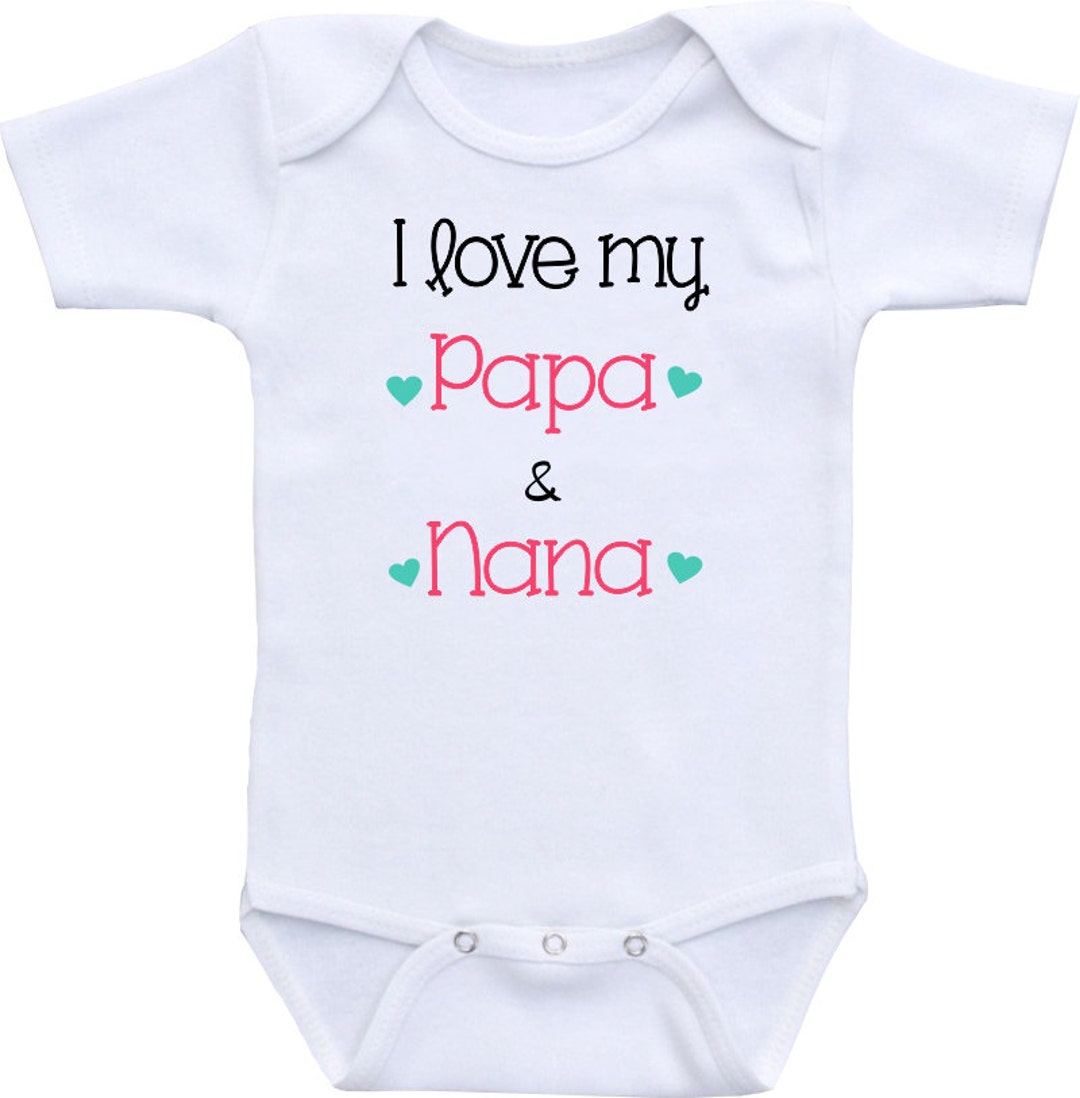 I Love My Nana and Papa Onesie® Bodysuit Gerber Cute Baby Shower Gift ...