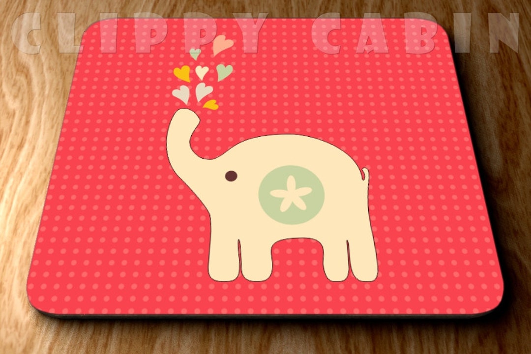 Cute Elephant Mousepad Cute Elephant Mouse Pad Red Mousepad Red Mouse ...