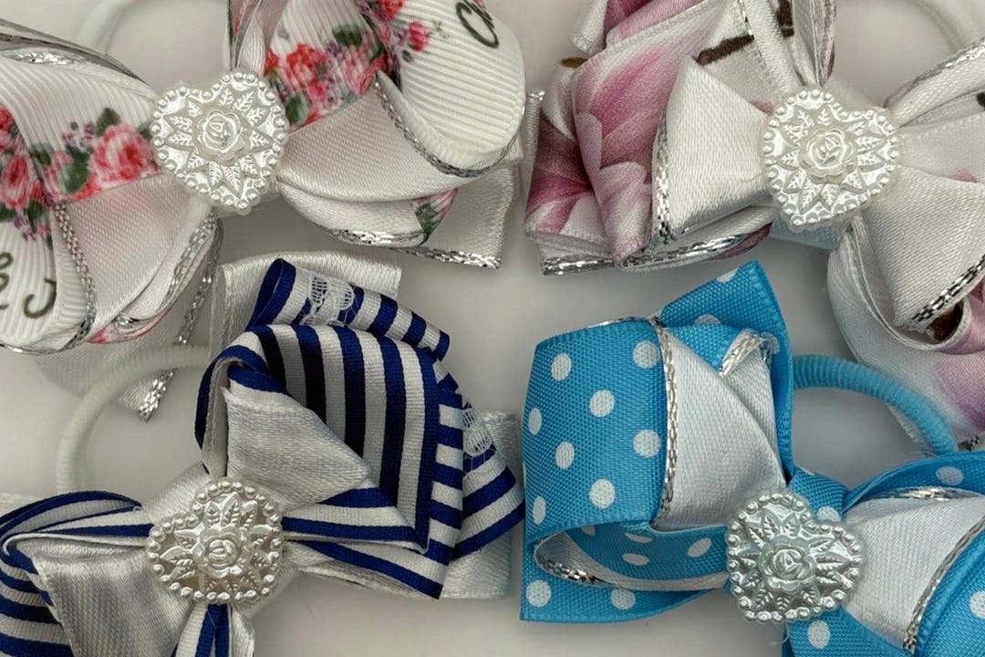 Pigtail Holder White Hearts - Etsy