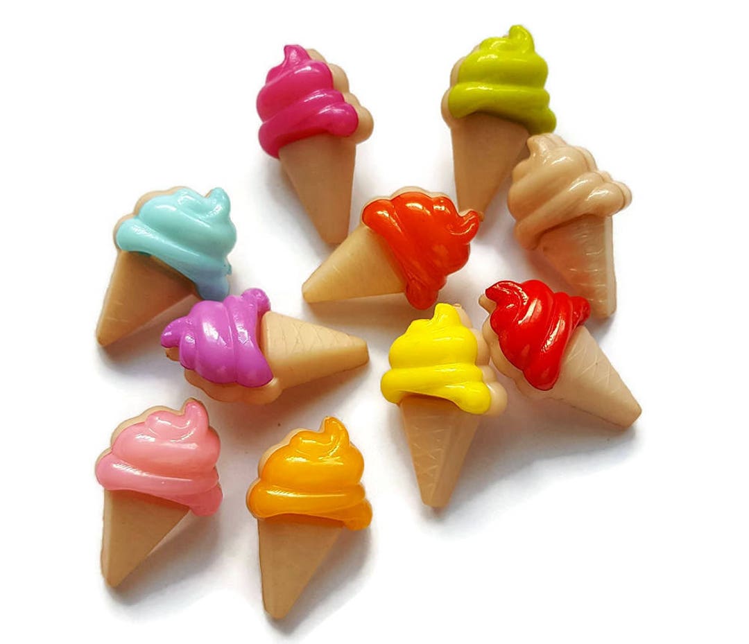 Ice Cream Cone Buttons Acrylic (20) - Etsy