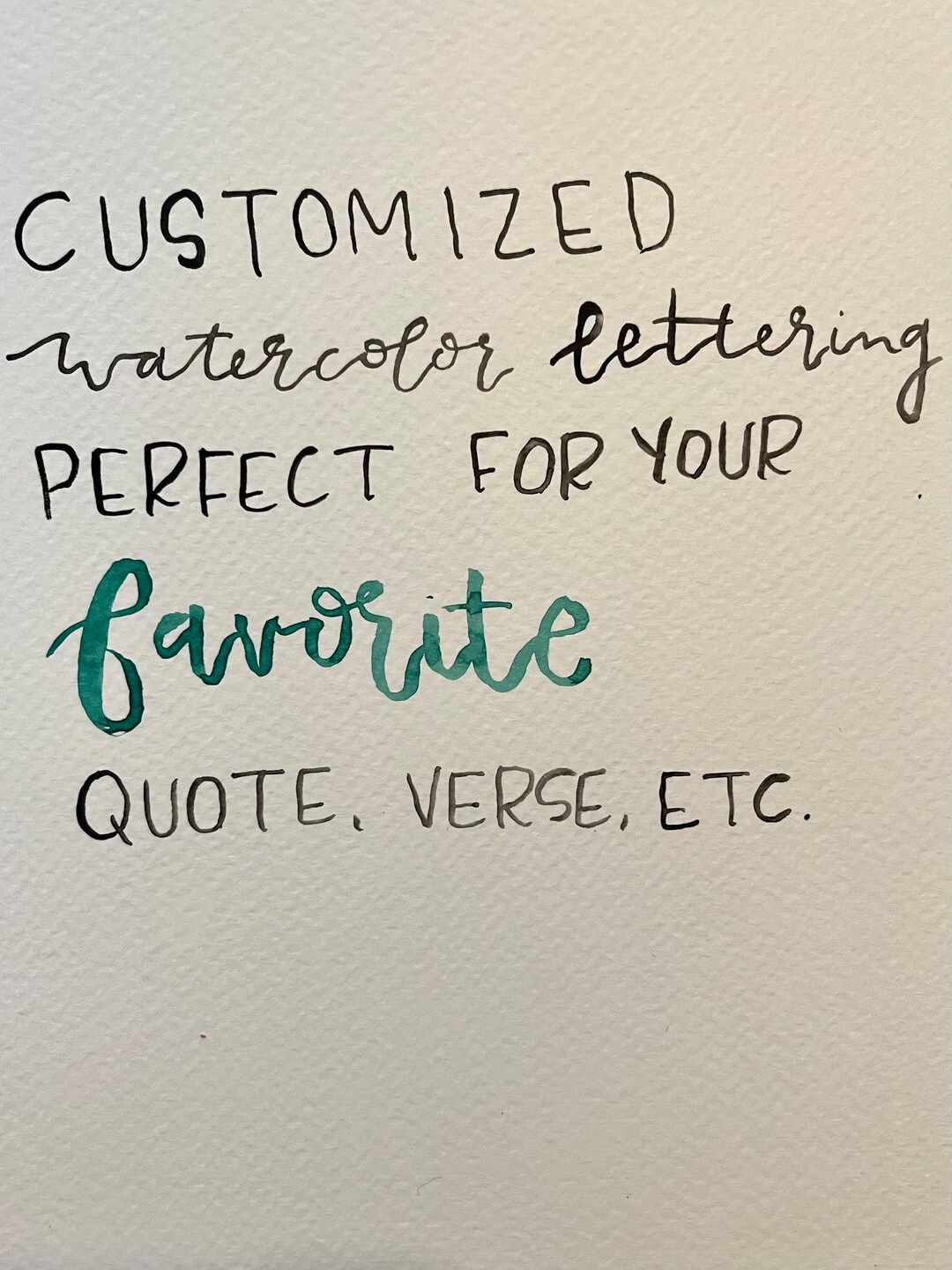 Custom Watercolor Lettering - Etsy