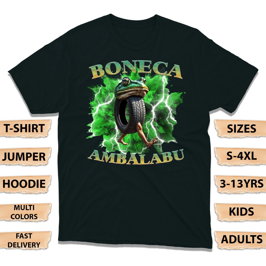Boneca Ambalabu Meme Core T-shirt, Brain Rot Bootleg Rap Jumper ...