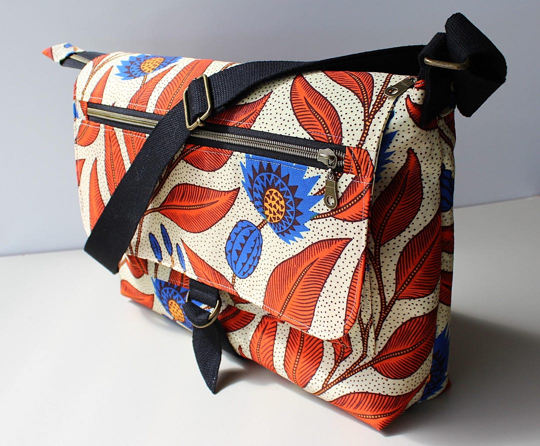 Floral Print Messenger Bag: Handmade Crossbody Laptop Bag - Etsy