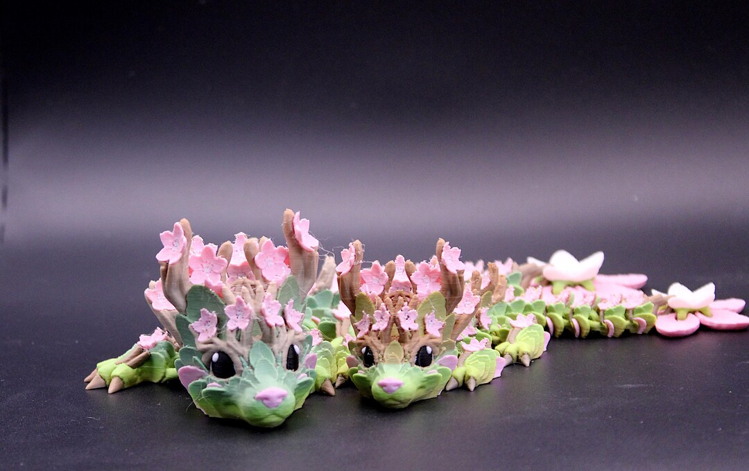 Cherry Blossom Dragon – 3D Printed Articulated Figurine With Sakura ...