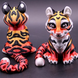 Articulated Tiger Clicker | 3D Printed Fidget Tiger With Long Tail ...