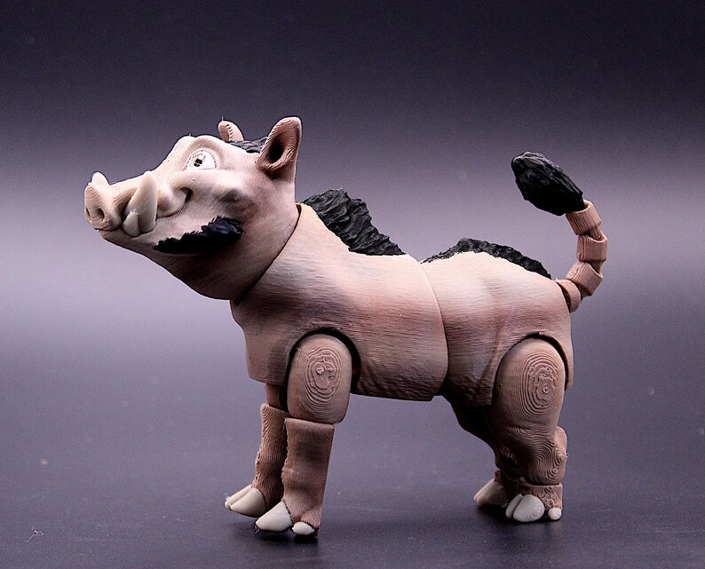 Articulated Warthog – 3D Printed Poseable Warthog Figure With Big ...