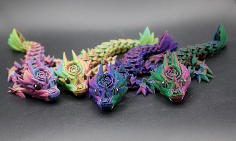 3D Printed Articulated Rose Dragon – Fantasy Decor, Collectible ...