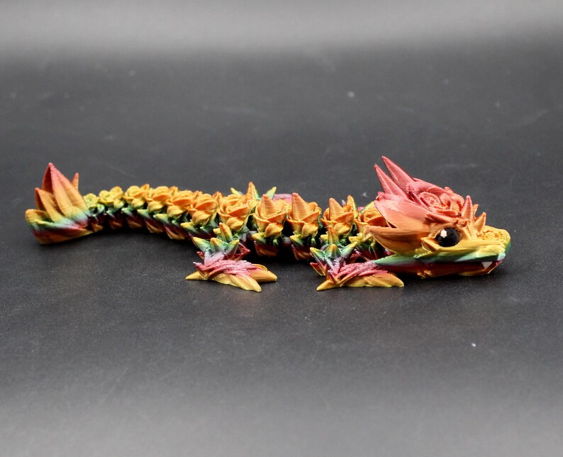Rose Dragon - Articulated 3D Printed Dragon With Everlasting Roses and ...