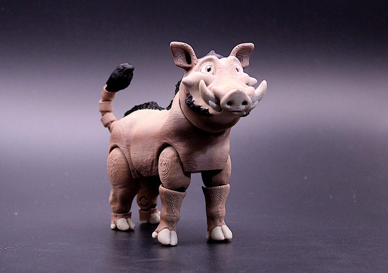 Articulated Warthog – 3D Printed Poseable Warthog Figure With Big ...