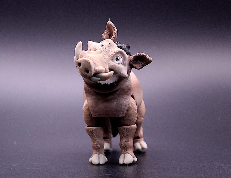 Articulated Warthog – 3D Printed Poseable Warthog Figure With Big ...