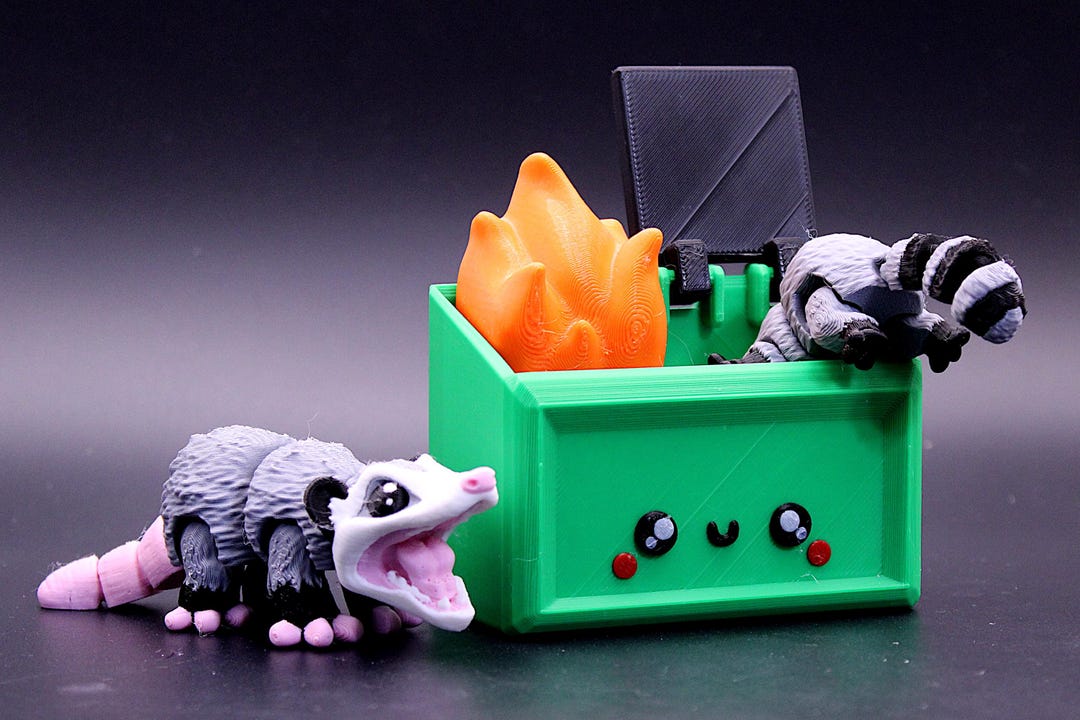 Dumpster Fire Display – Raccoon & Opossum Add-ons Available | 3D ...