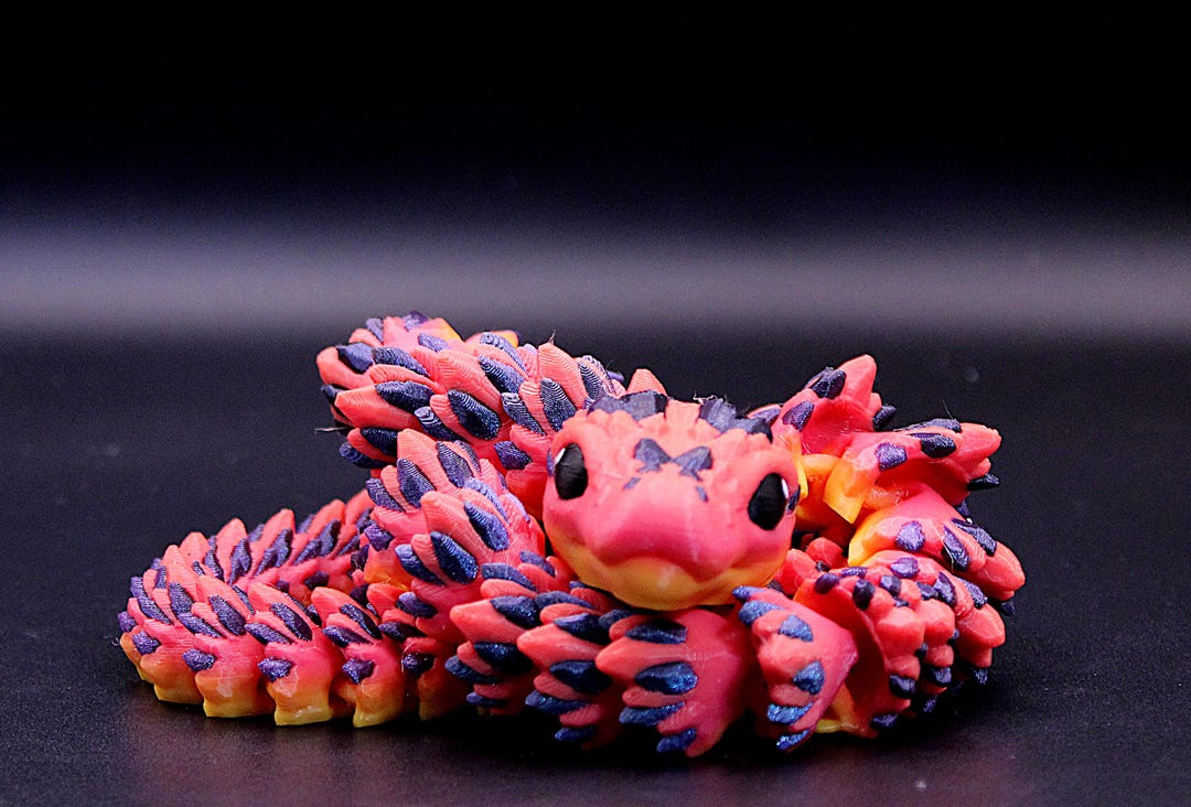 3D Printed Crystal Snake – Articulated Serpent Figurine, Fantasy ...