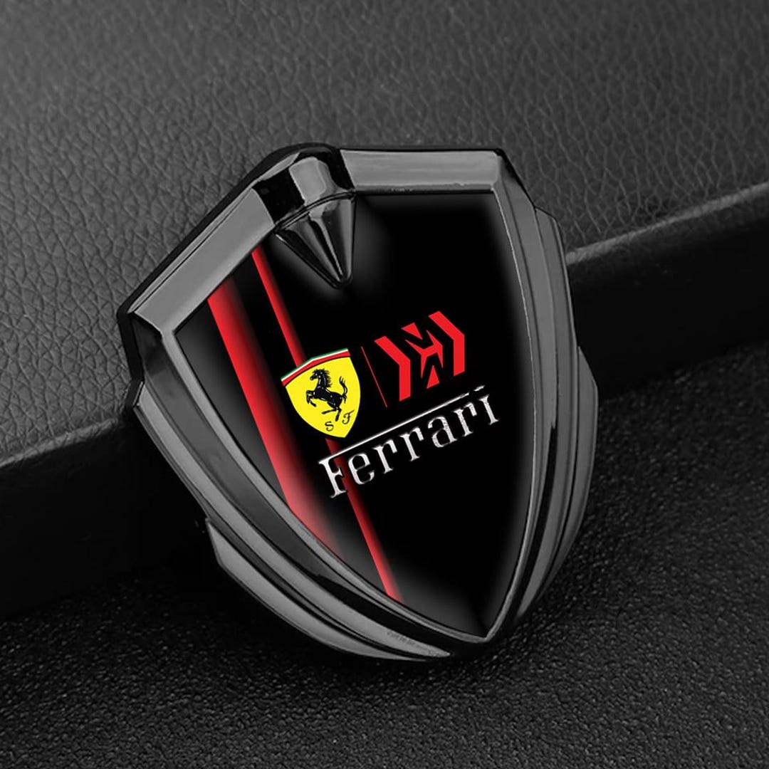 Domed Epoxy Ferrari Logo Metal Shield Fender Emblem Self-adhesive ...
