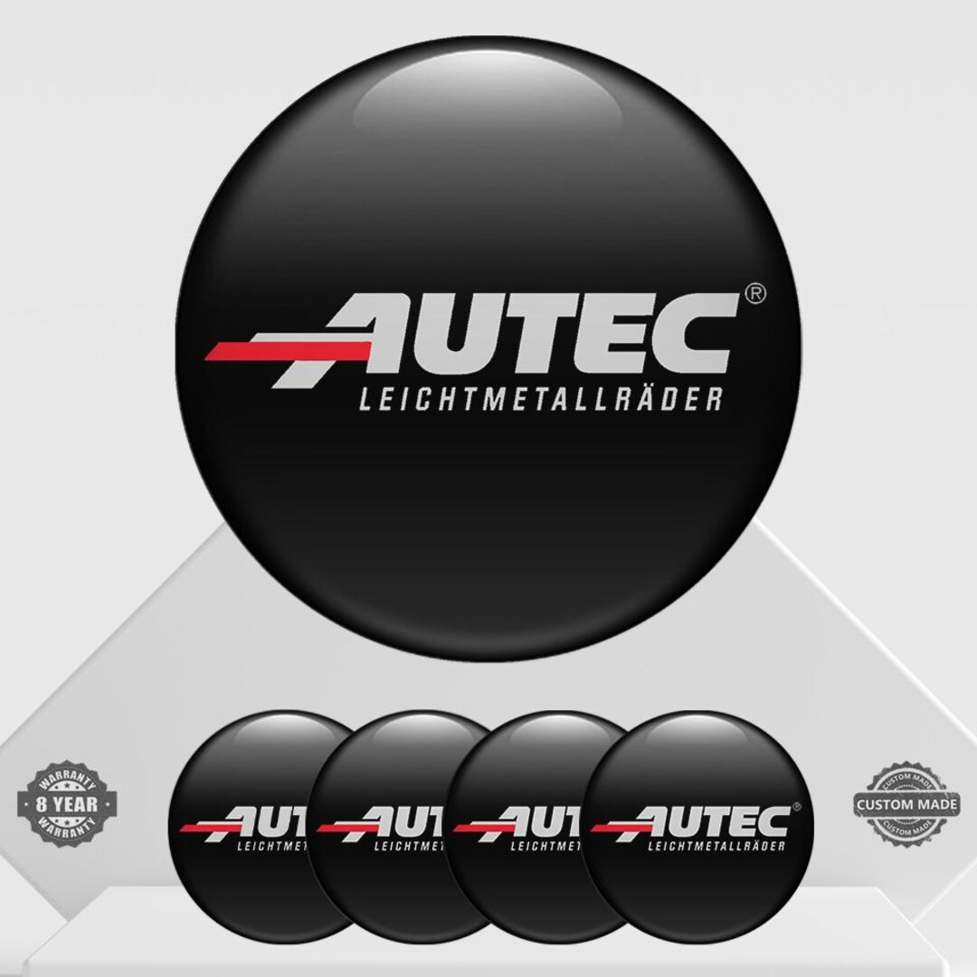 4pcs Autec Wheel Decal, Domed Wheel Center Cap Sticker, Epoxy Car Logo ...