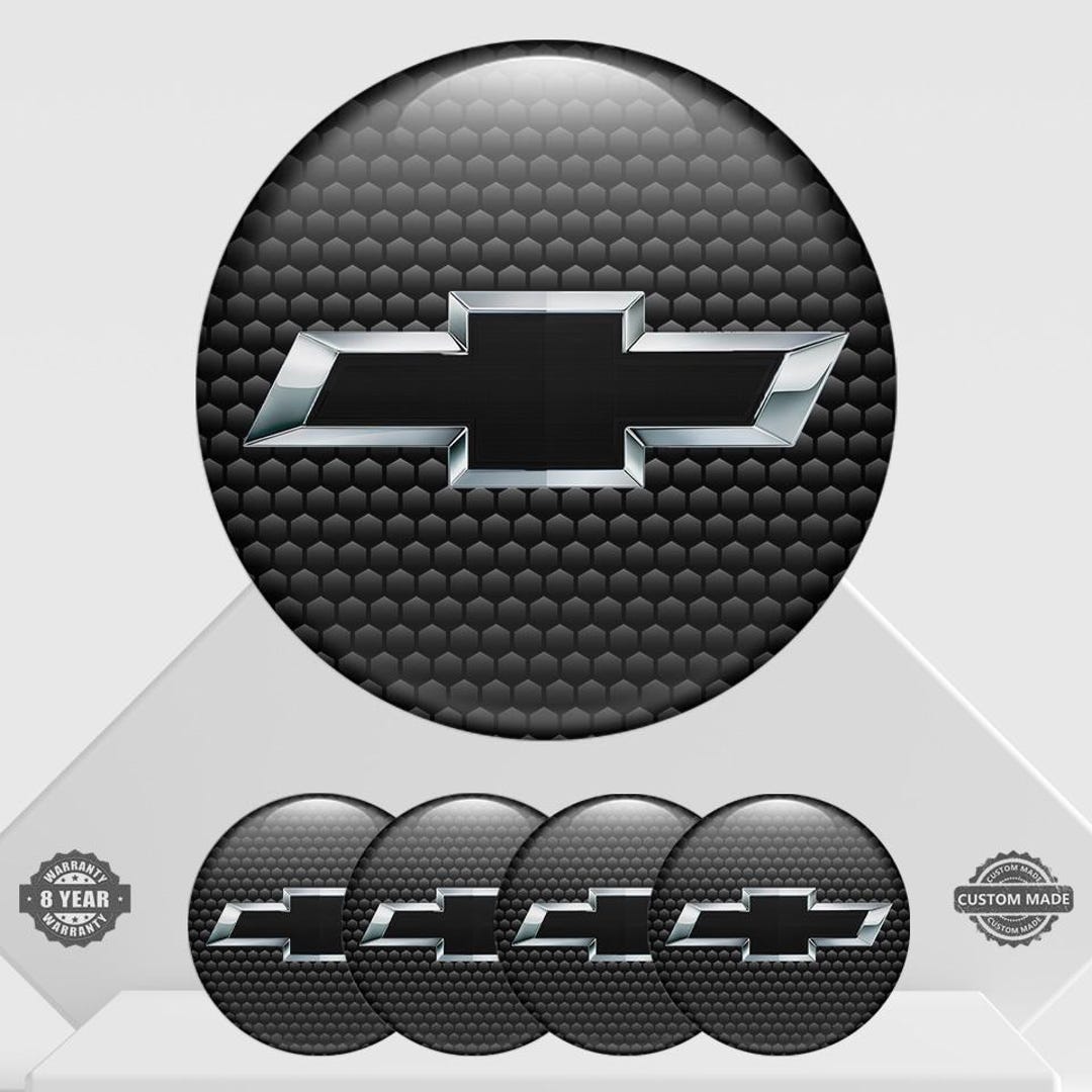 4 Pcs Chevrolet Emblem Sticker - Domed Sticker With Resin for Wheels ...