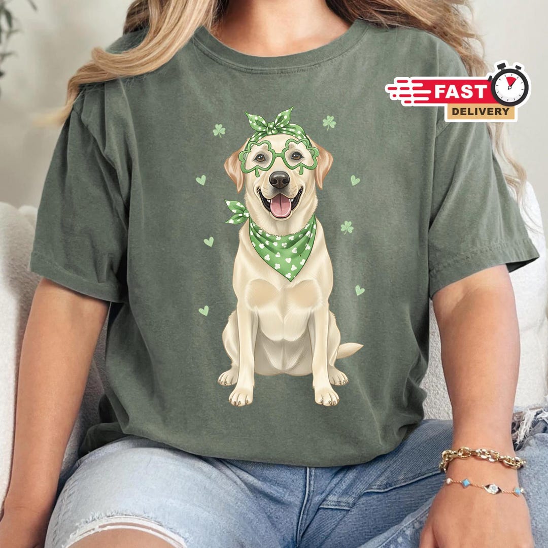 St Patrick's Day Yellow Labrador Shirt - Cute Irish Yellow Lab ...