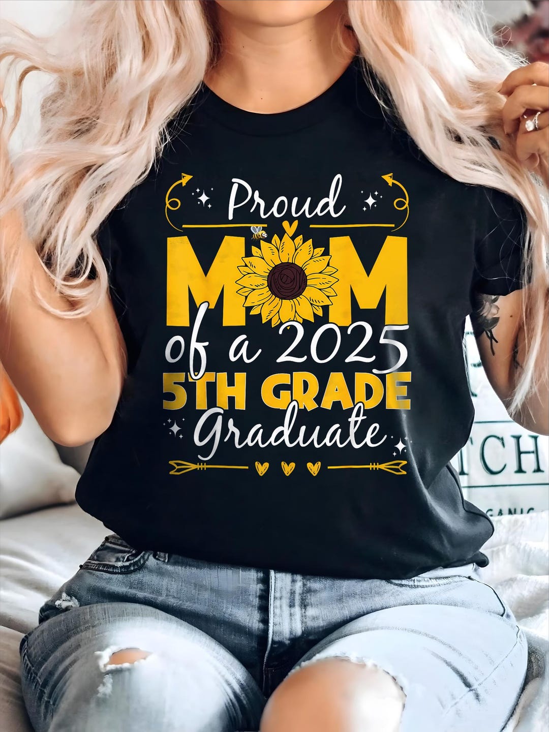 Proud Mom of a 2025 Fifth Grade Graduate T-shirt, Sunflower Shirt, 2025 ...