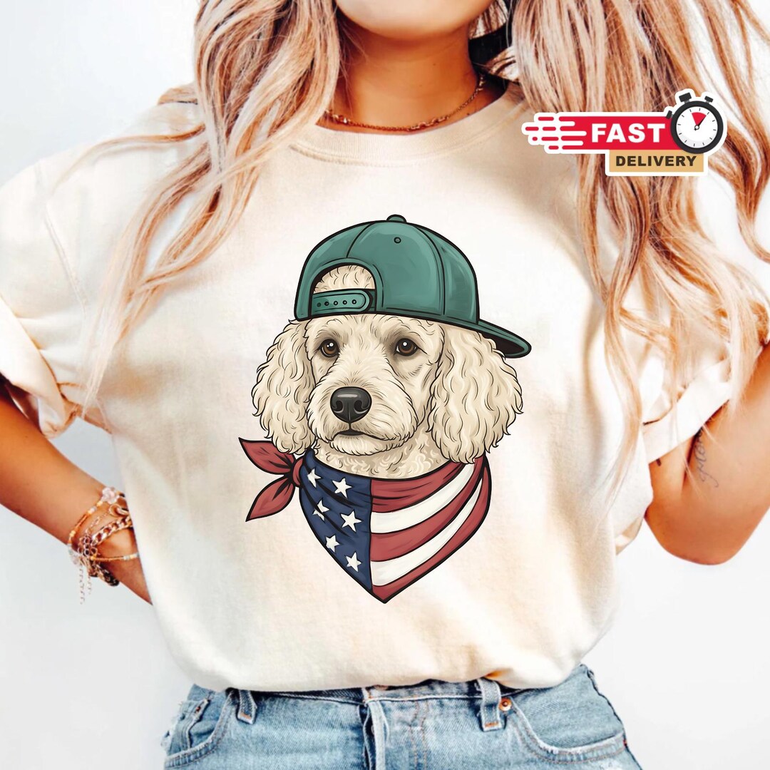 Patriotic Poodle Shirt - American Flag Poodle Tee - USA Dog Lover Gift ...