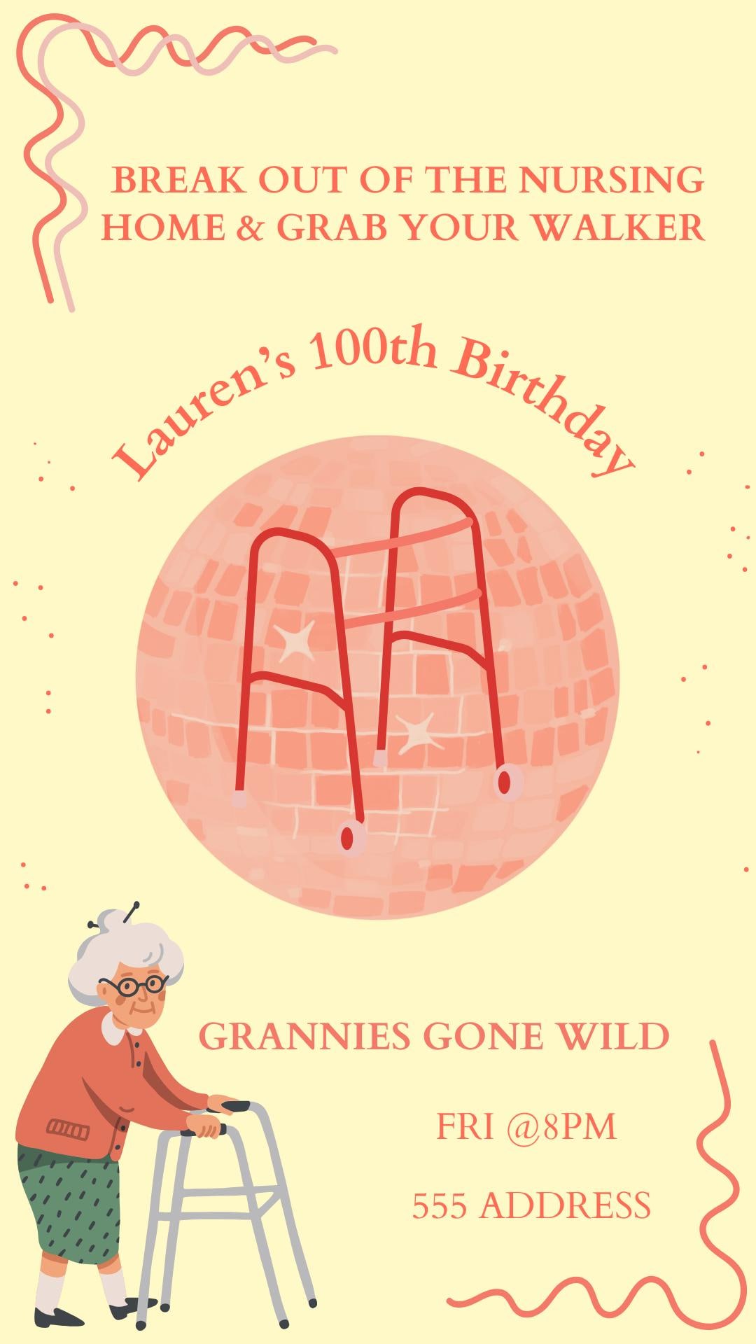 Grannies Gone WILD Invitation - Etsy