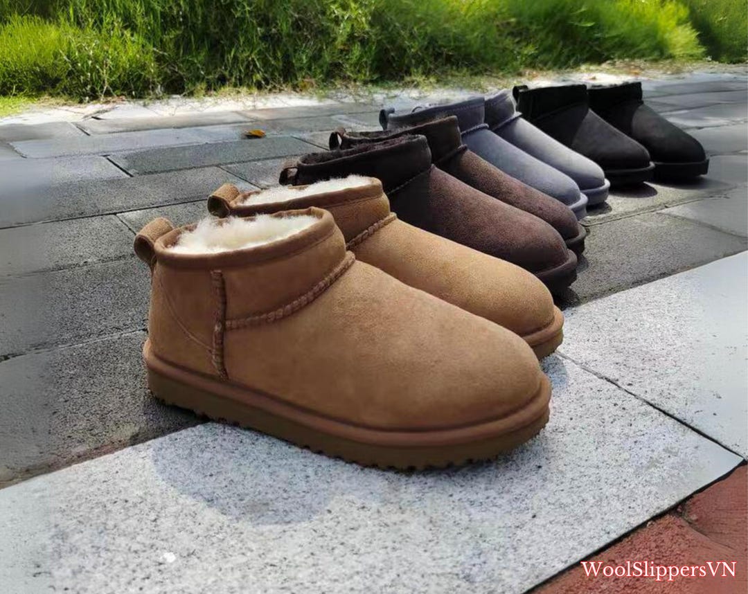 Real Sheep Wool Slippers Genuine Sheep Wool Shoes Warm Winter Natural ...