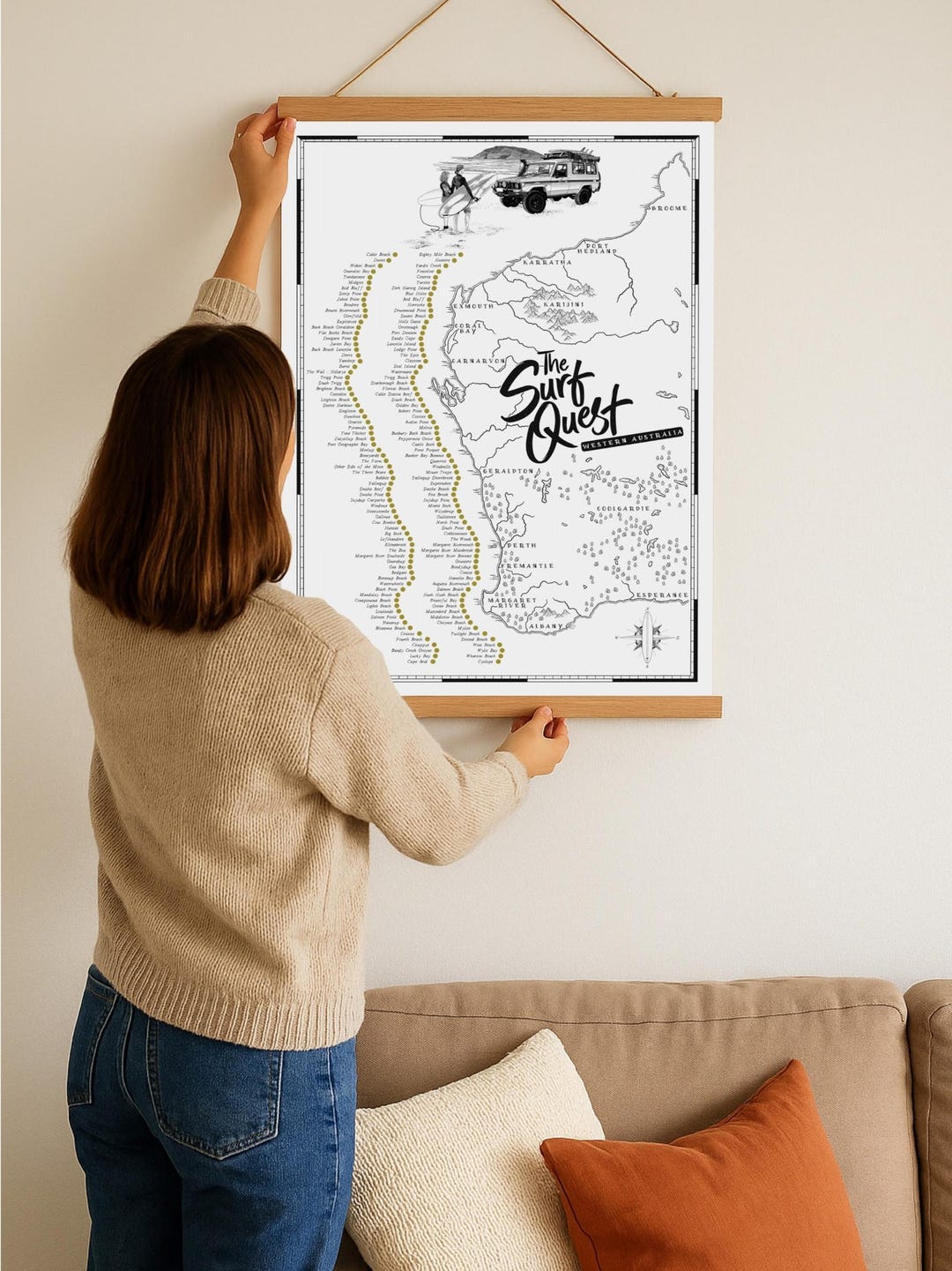 The Western Australia Surf Quest Scratch Map- Australia - Etsy Australia