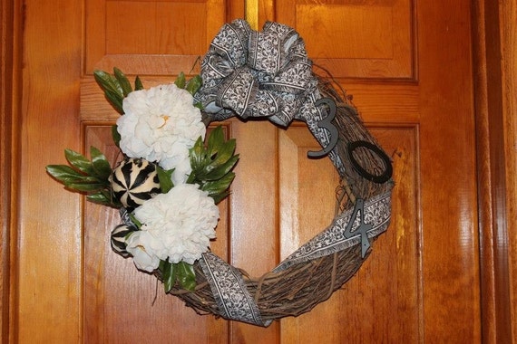 Items similar to House Number Grapevine Wreath on Etsy