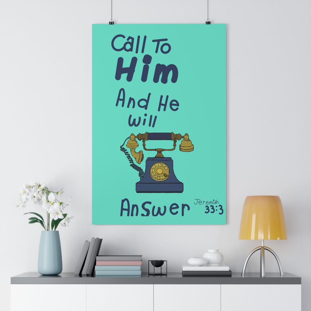 Art Print, Vintage Telephone Call on Him and He Will Answer by Angela ...