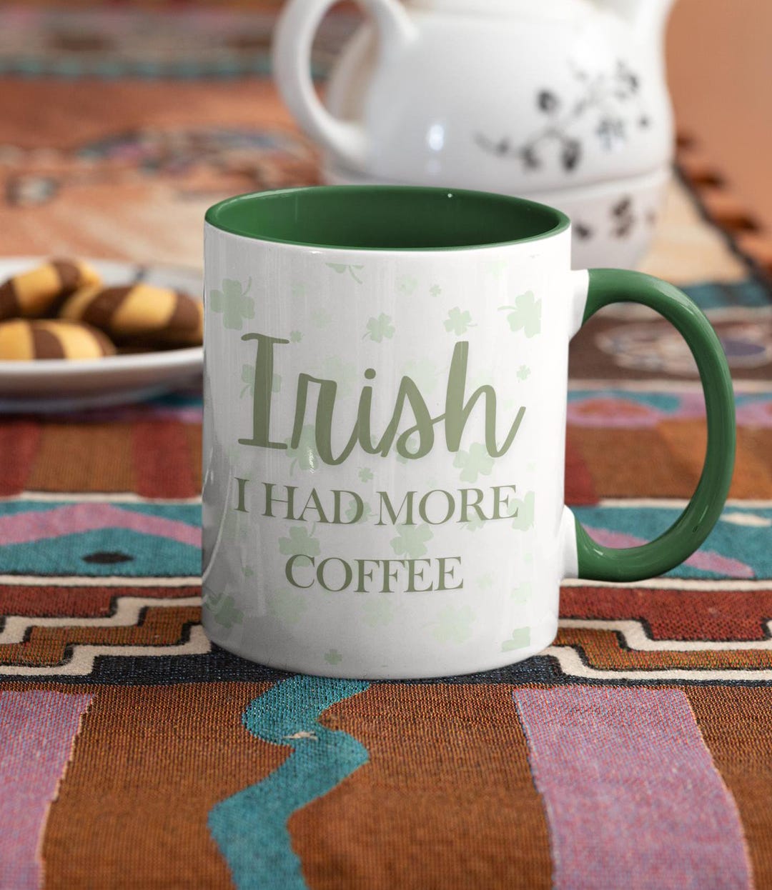 Colorful Mugs, Leprechaun With an Empty Coffee Mug, 'irish I Had More ...