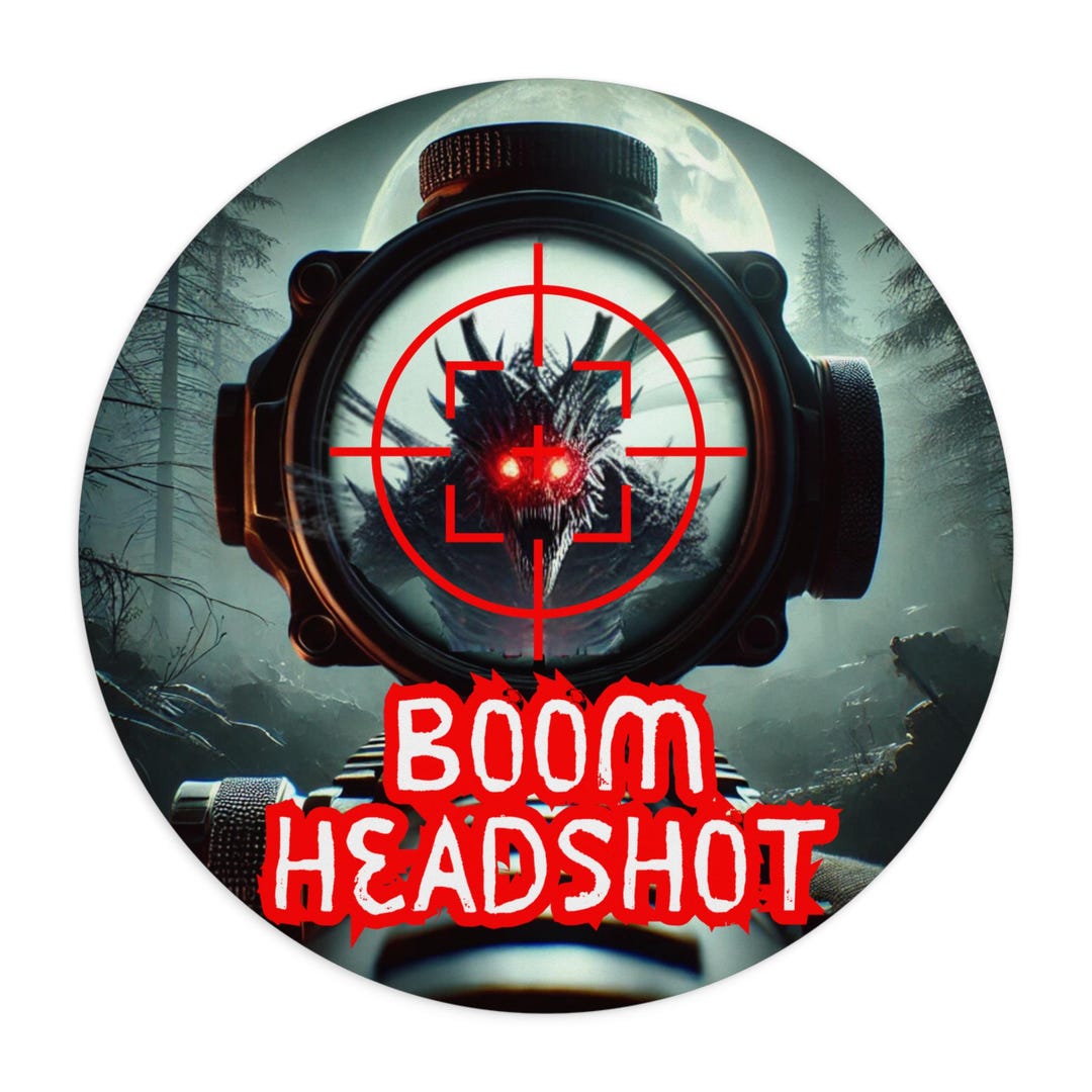 Mouse Pad, FPS Gamer Design "boom Headshot", Gaming Mouse Mat, Video ...