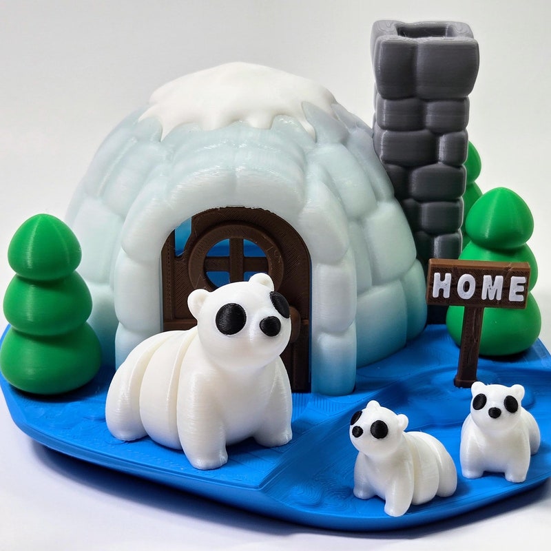 Polar Bear and Igloo Decor - Etsy New Zealand