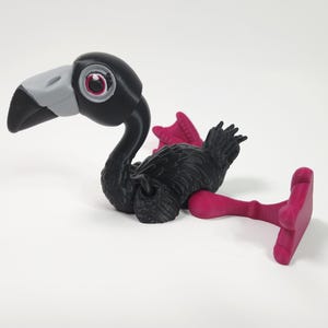 Arcadia Black Flamingo "jerry" Figure: Collectible Fidget and Desk Pet ...