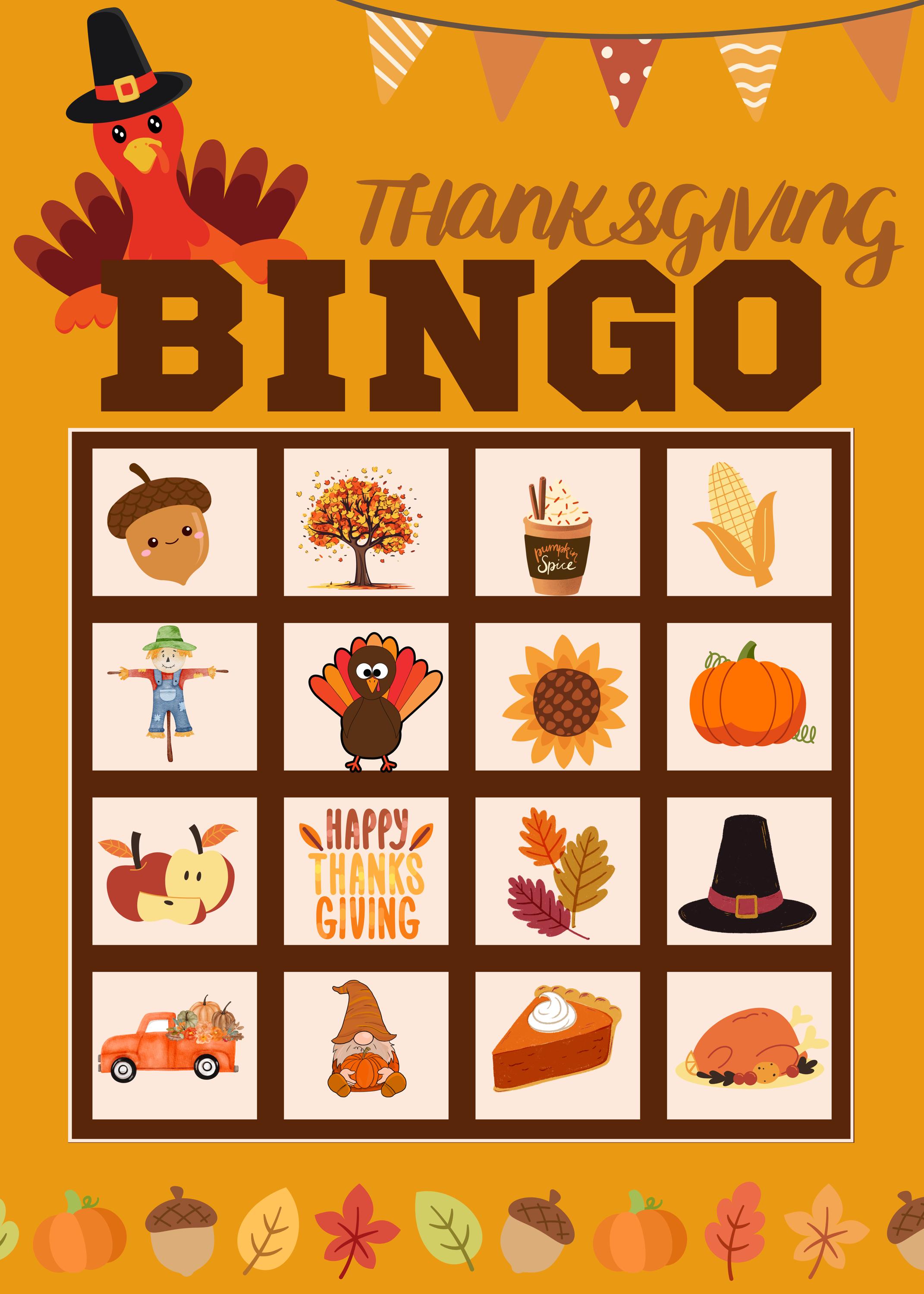Thanksgiving Bingo Cards - Digital Download! - Etsy