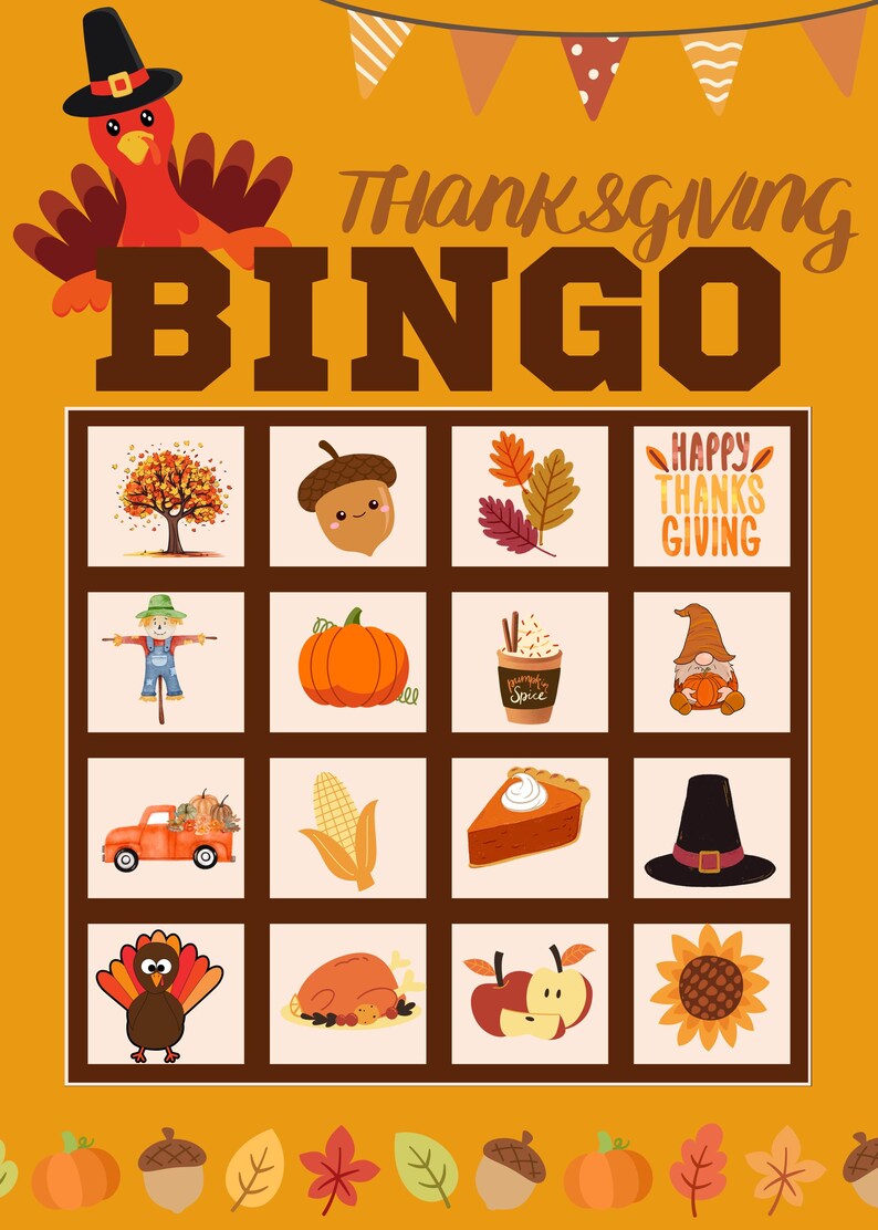 Thanksgiving Bingo Cards - Digital Download! - Etsy