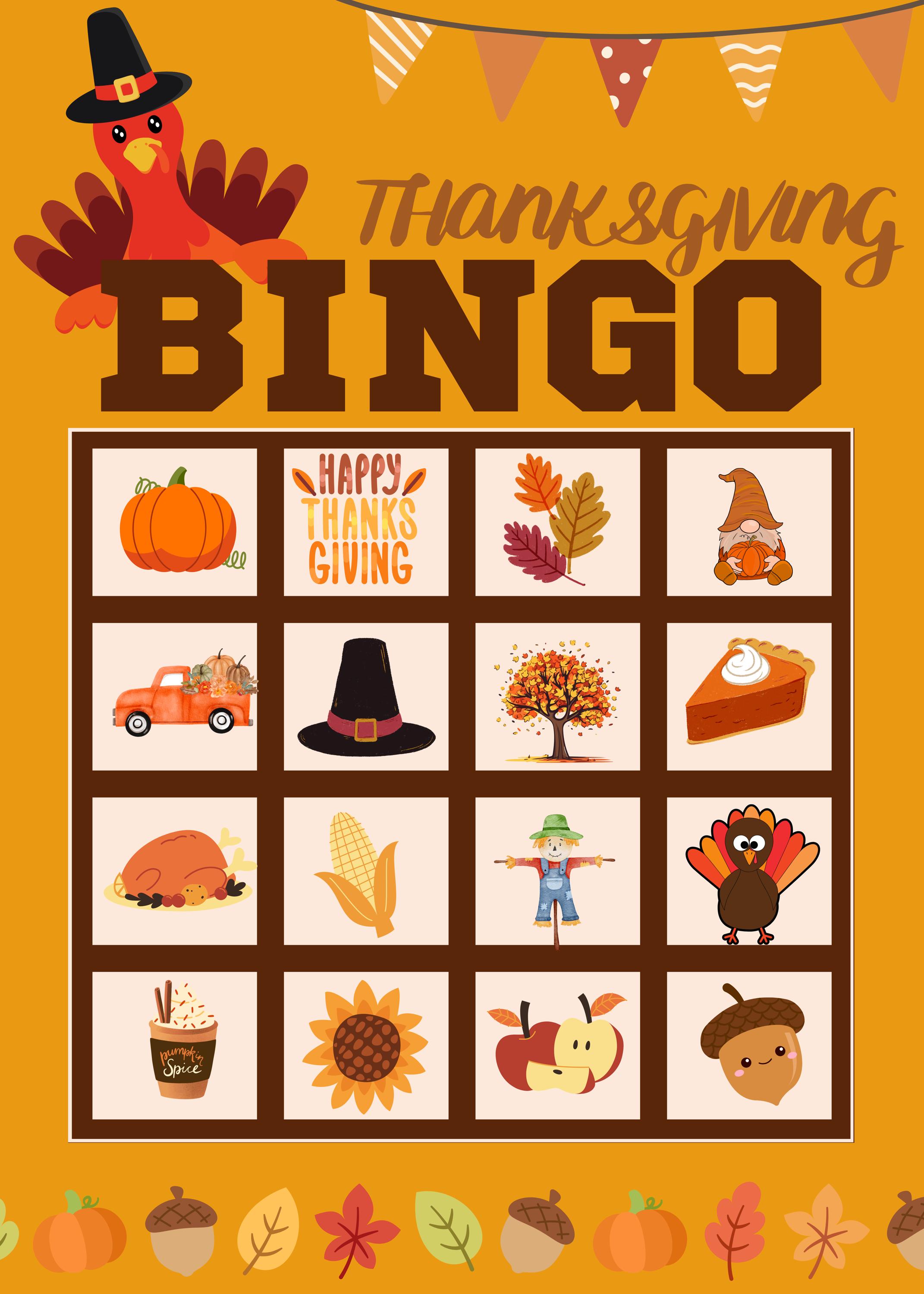 Thanksgiving Bingo Cards - Digital Download! - Etsy