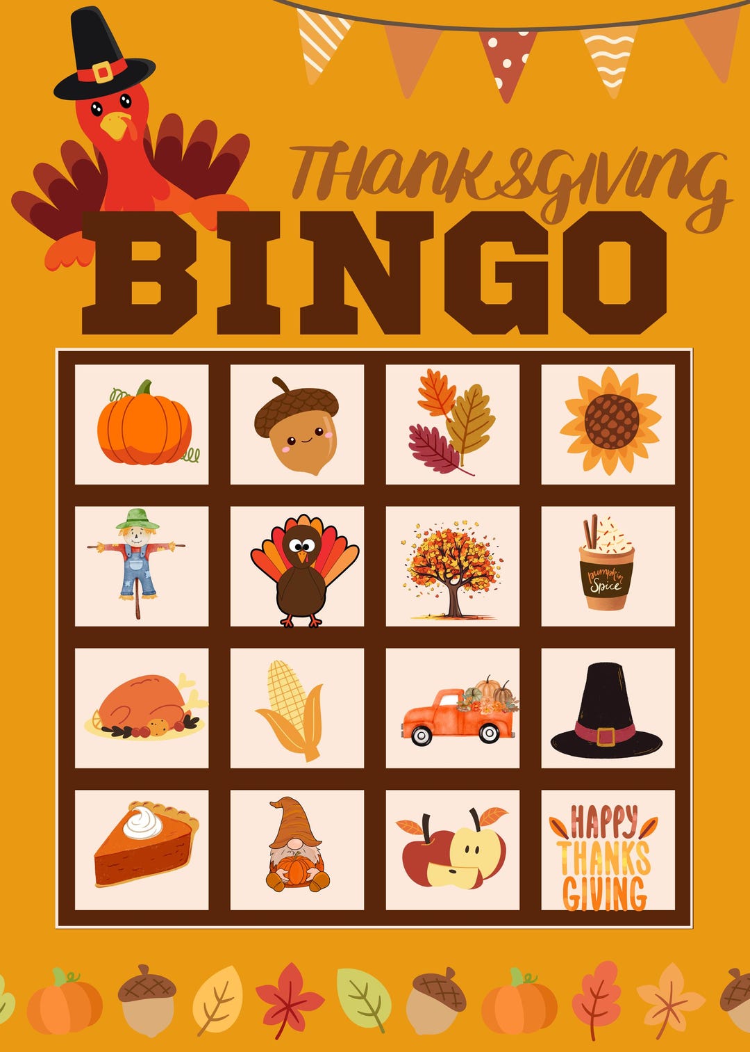 Thanksgiving Bingo Cards - Digital Download! - Etsy