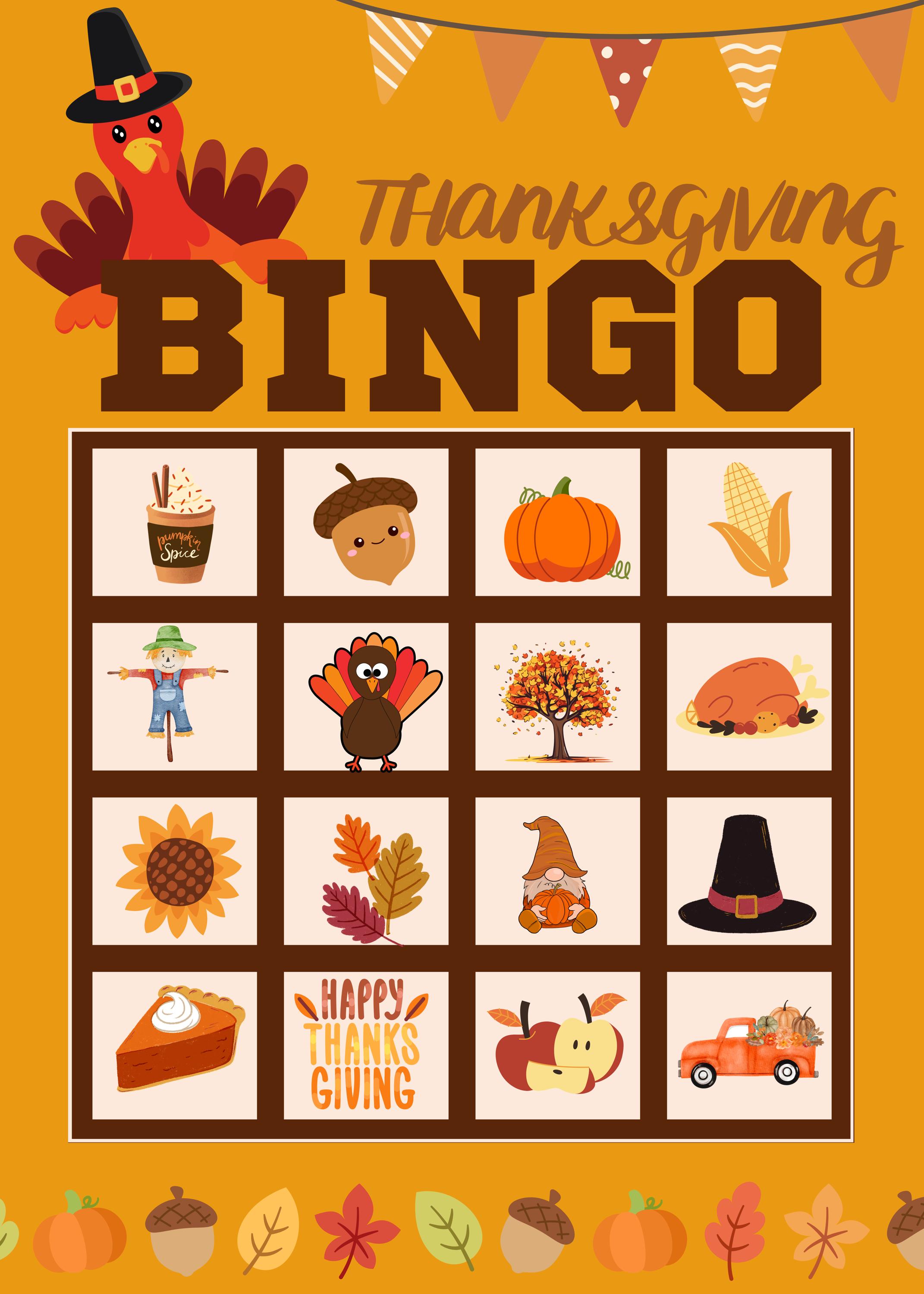 Thanksgiving Bingo Cards - Digital Download! - Etsy