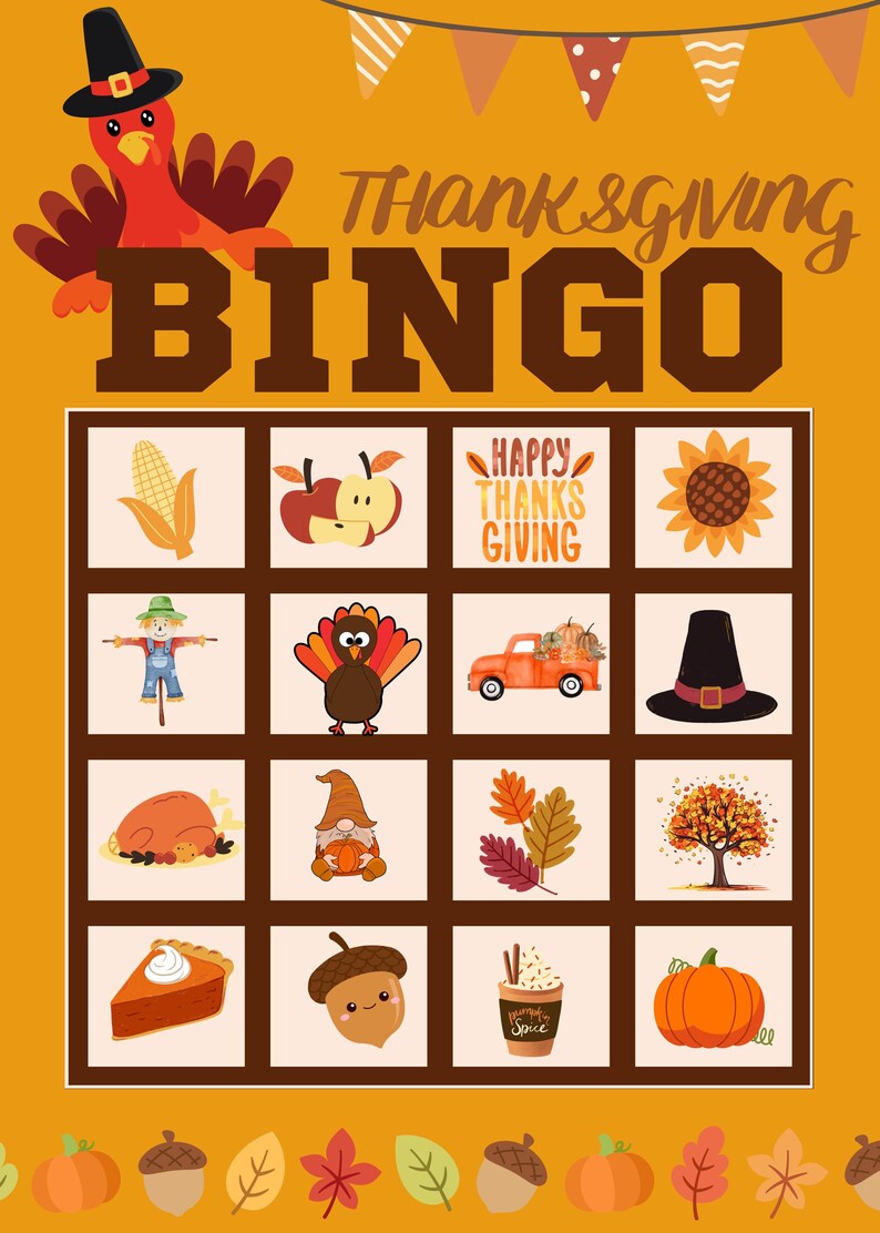 Thanksgiving Bingo Cards - Digital Download! - Etsy