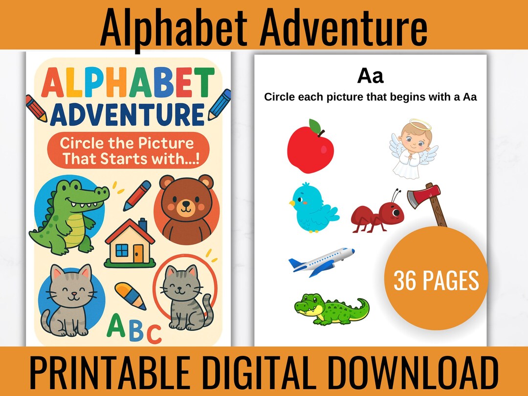 ABC Activity Book, Circle the Picture Game (printable) - Etsy