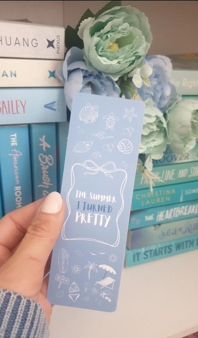 The Summer I Turned Pretty Bookmark | Aesthetic Coastal Blue Linen ...