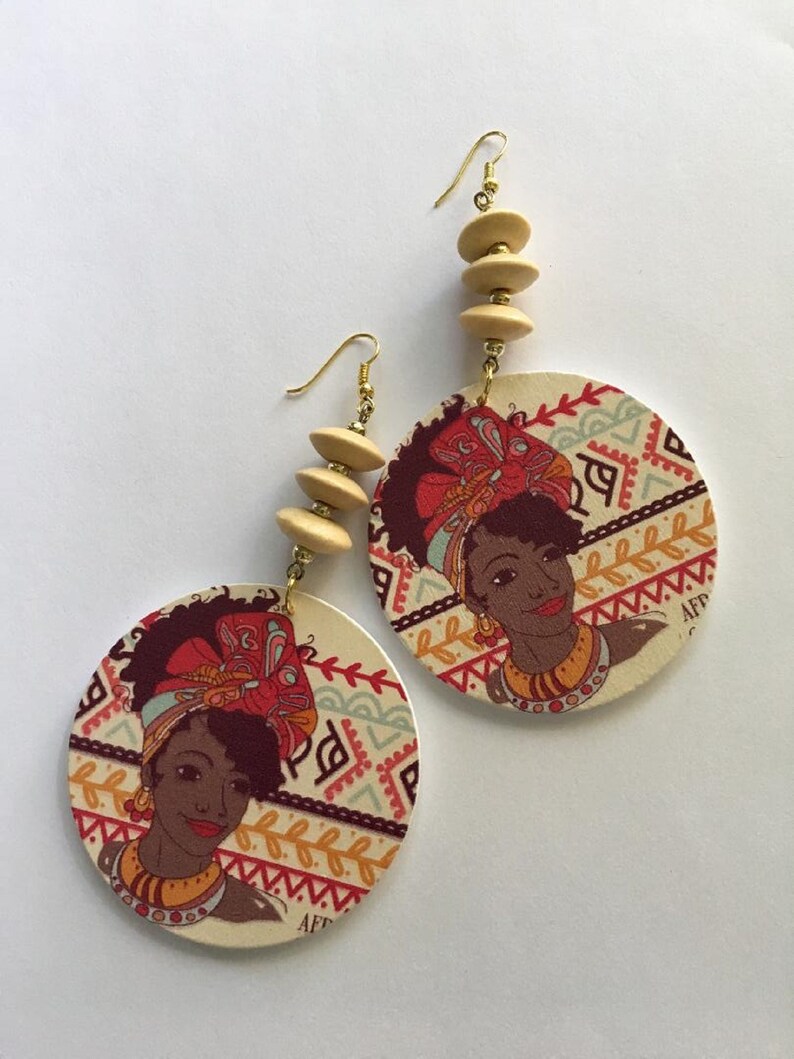 AA0012 Mimi African American Wooden Round Afrocentric Ethnic | Etsy
