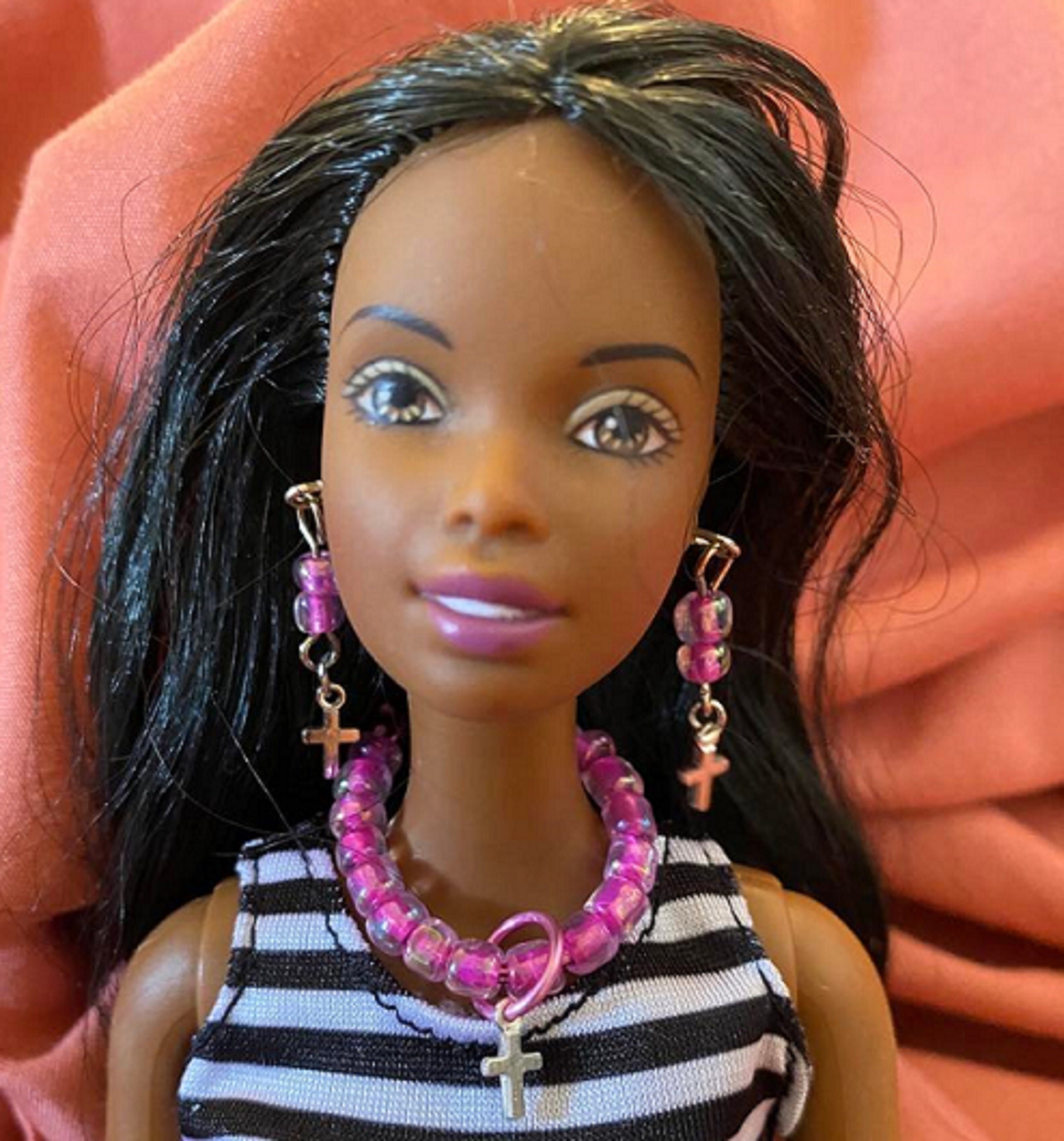 BAR0004 Barbie Cross Necklace and Earrings Set - Etsy