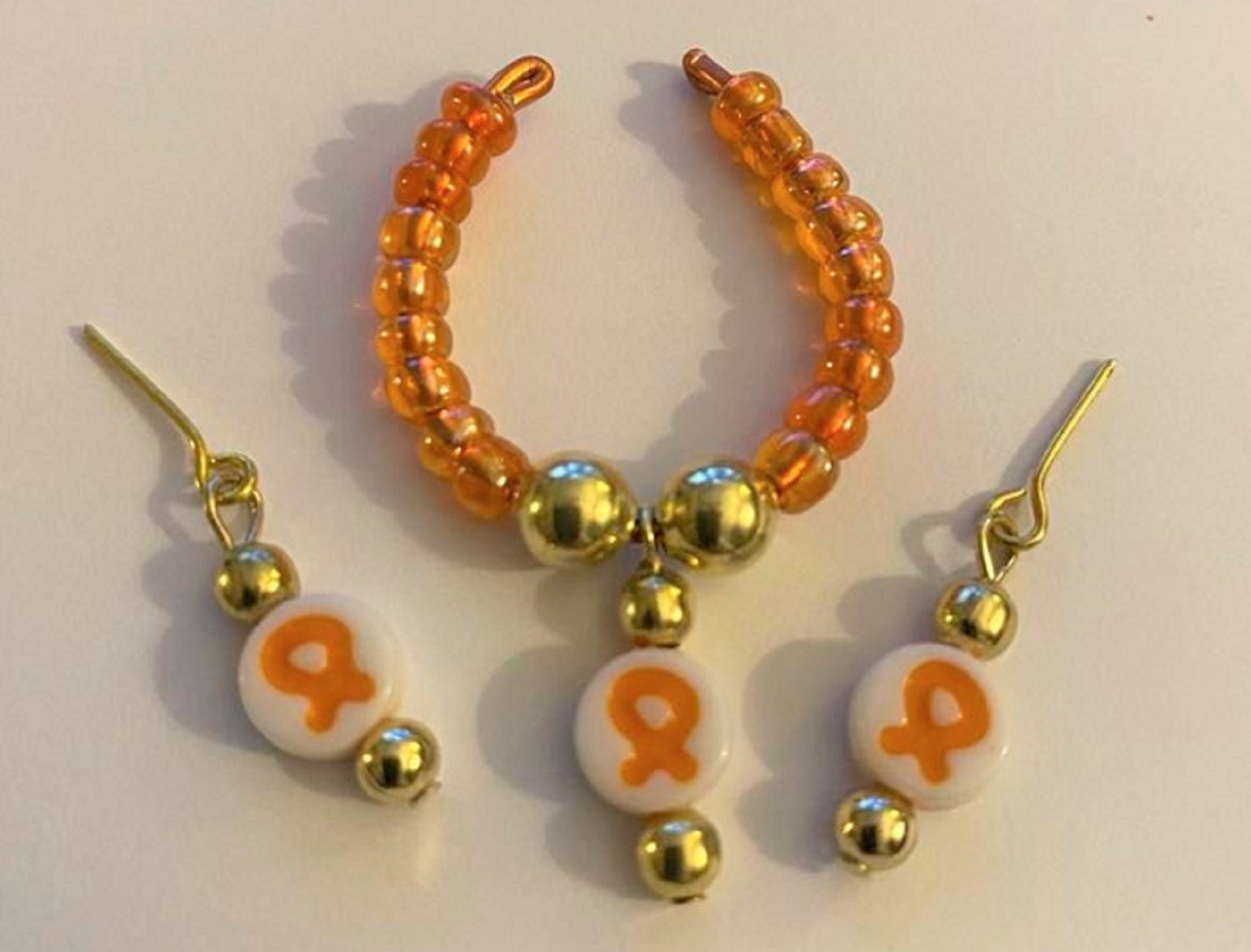 BAR0023 Orange Awareness Barbie Necklace and Earring Set - Etsy