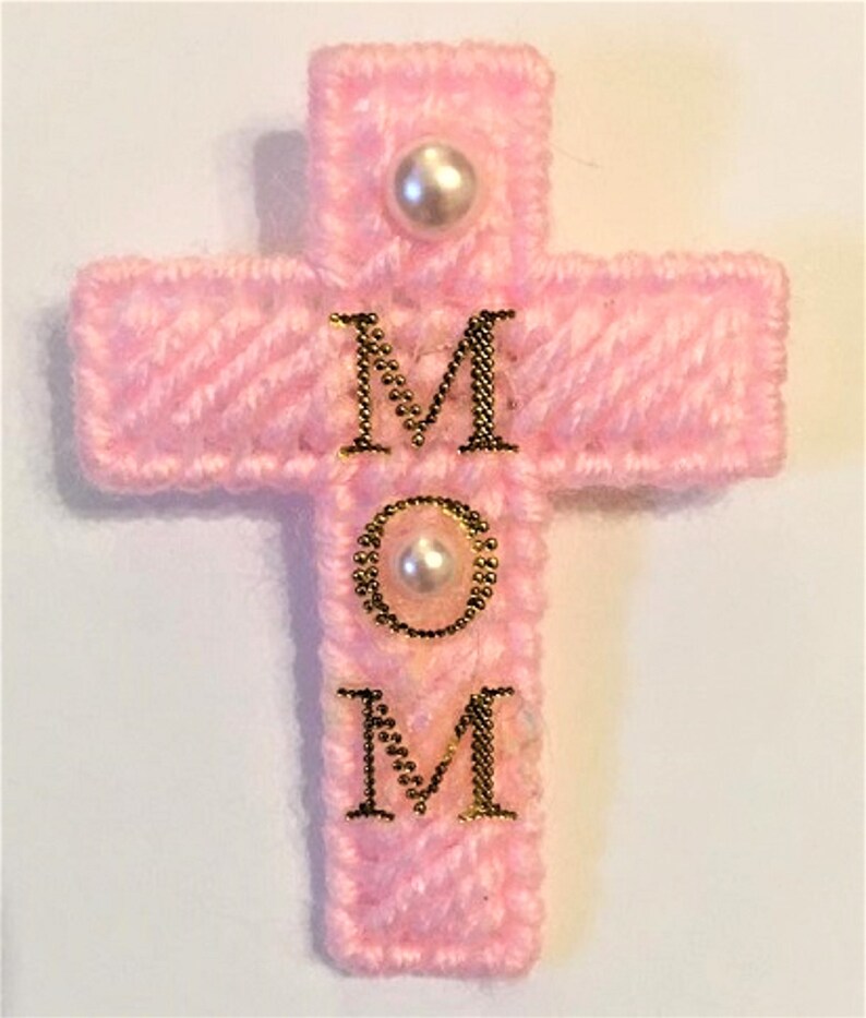 LC0004 Small Pink Cross With Mom and Pearls | Etsy