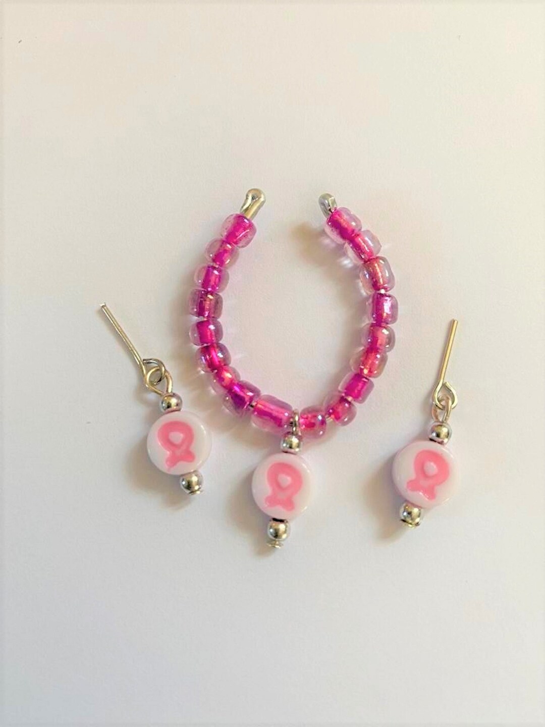 BAR0017 3-piece Pink Awareness Barbie Necklace and Earrings Set - Etsy
