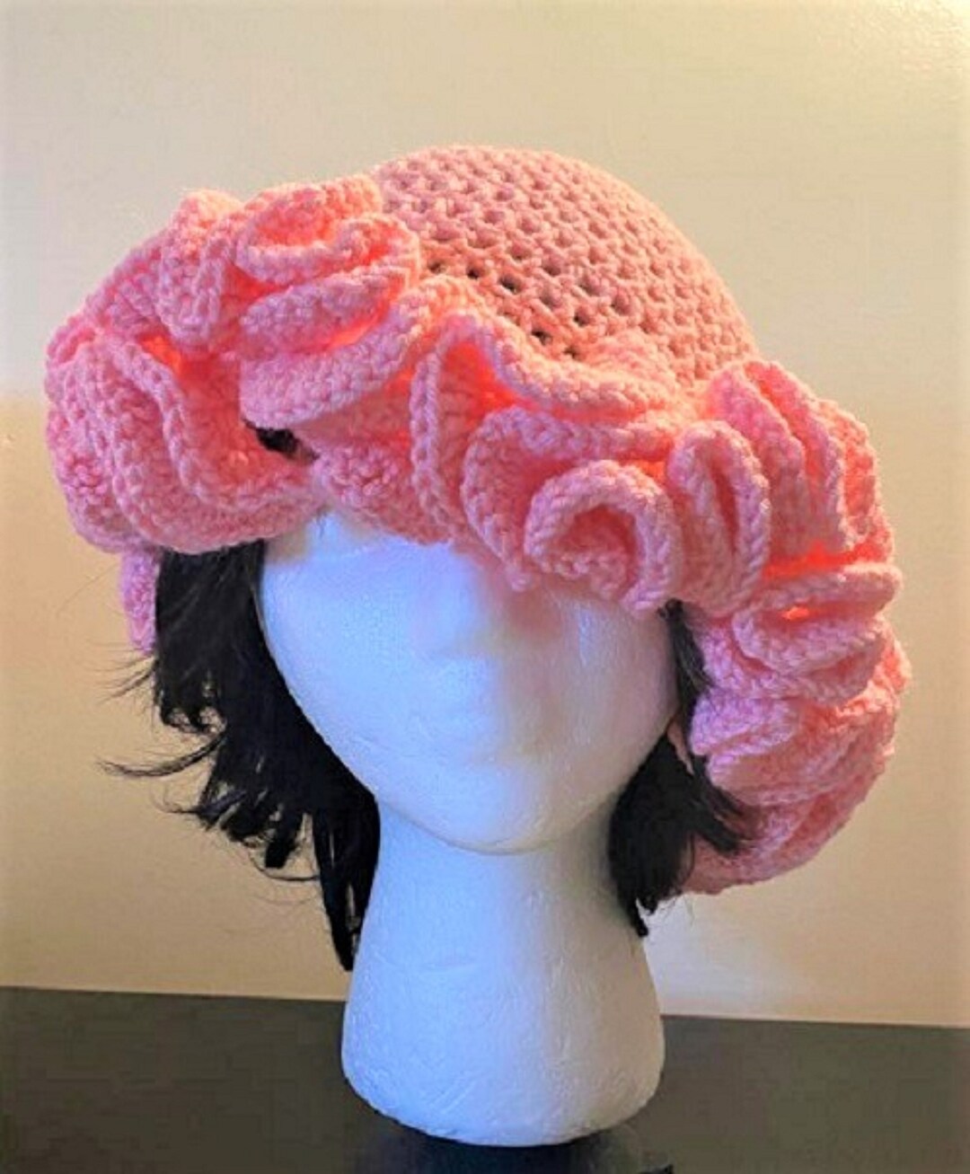 HTS0022. Pink Ruffle Hat - Etsy