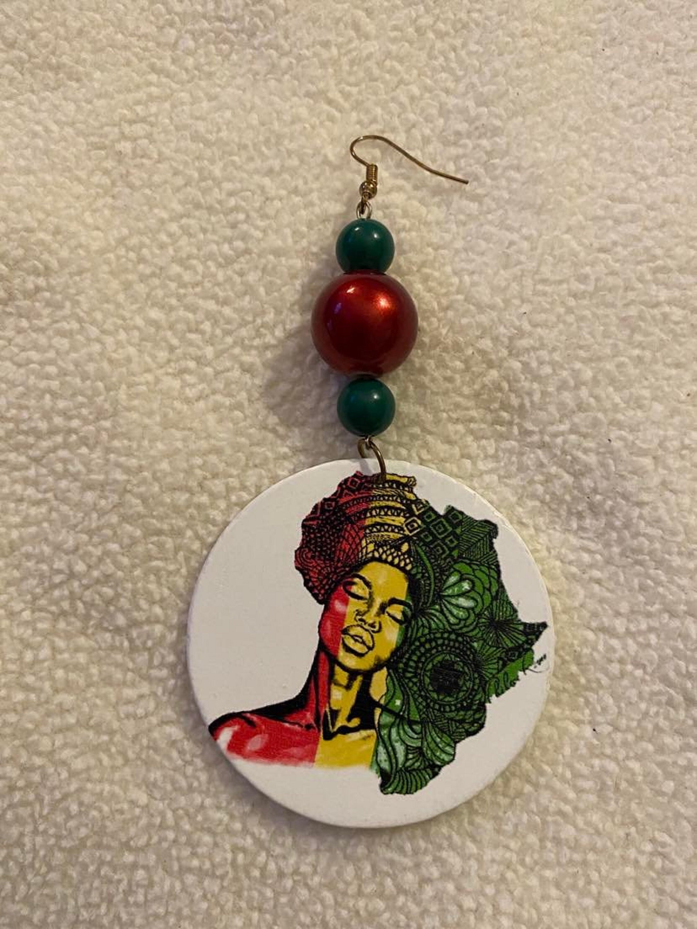 AA0376. Ellanor Round Wooden African American Ethnic Earrings - Etsy