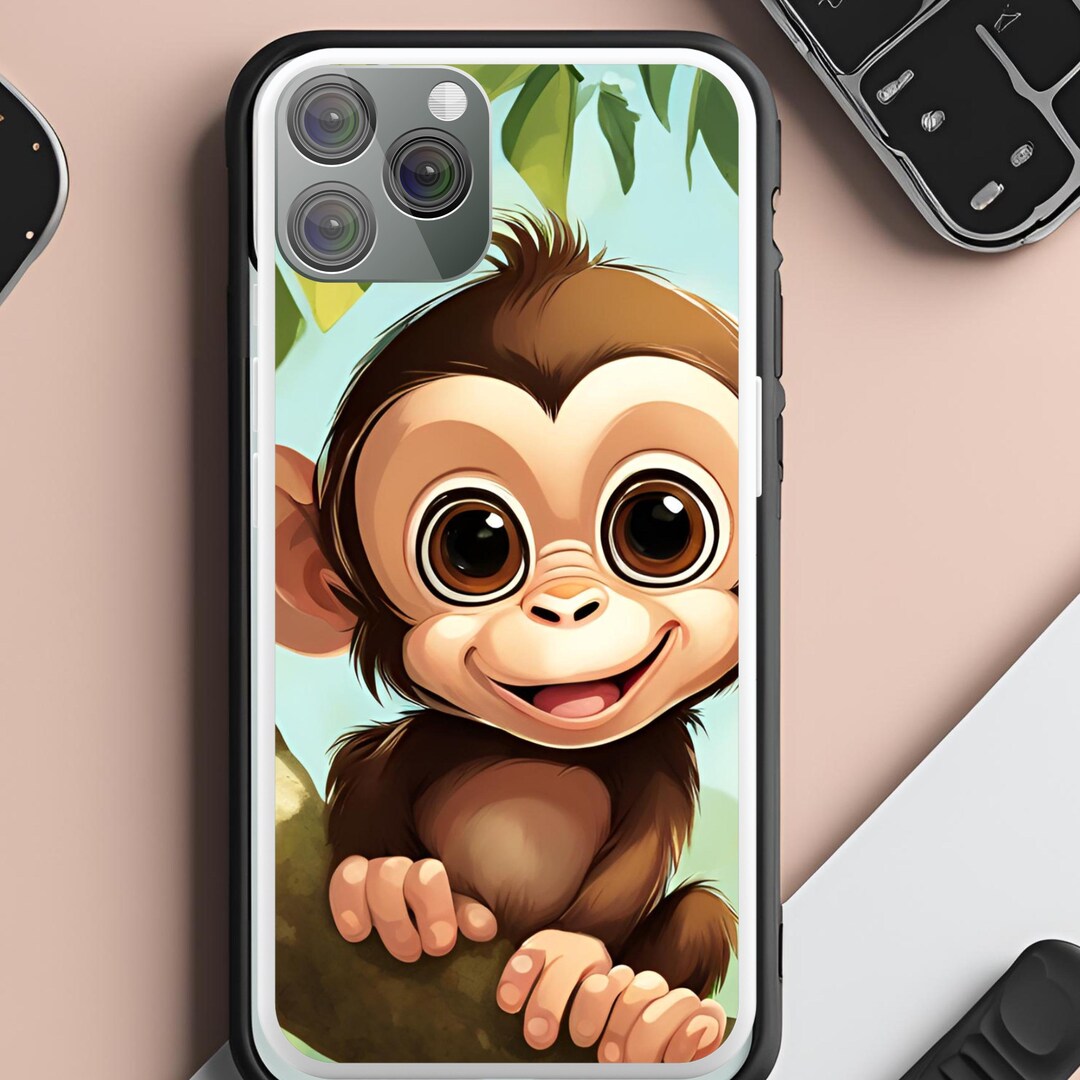 Chibi Baby Monkey Tough Magnetic iPhone Case Dual Layer Durable ...
