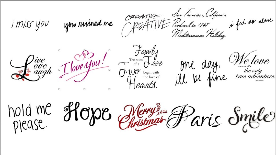 50 Premium Words, Sentences, Printable, Png, Digital Files, İnstant ...