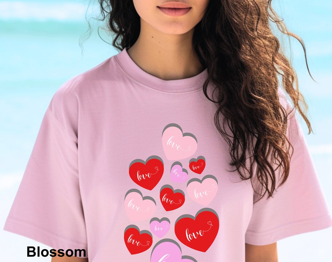 Love Hearts Gift T-shirt, Comfort Colors Mom Birthday Gift, I Love You ...